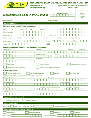 Fillable Online membership application form tisa Fax Email Print ...