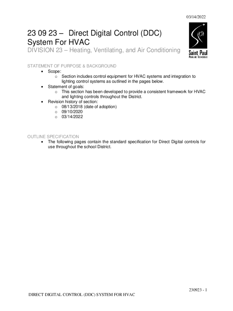 Fillable Online VA 23 09 23 Direct-Digital Control System for HVAC Fax ...