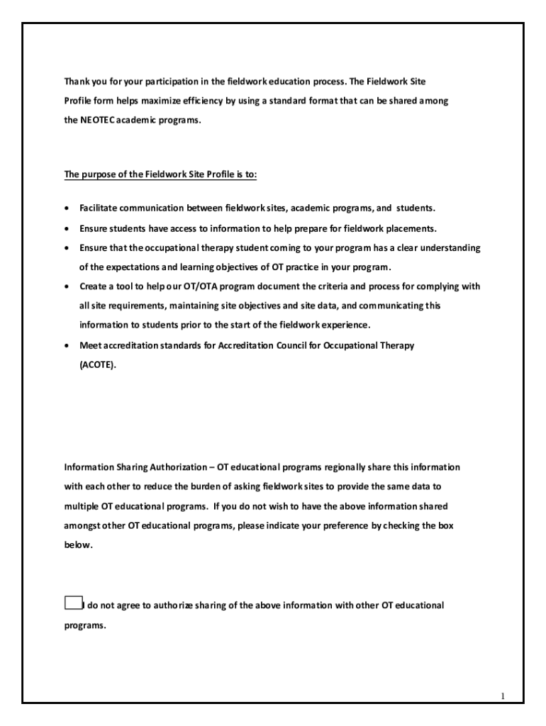 Fillable Online Importance of Level II Fieldwork Fax Email Print - pdfFiller