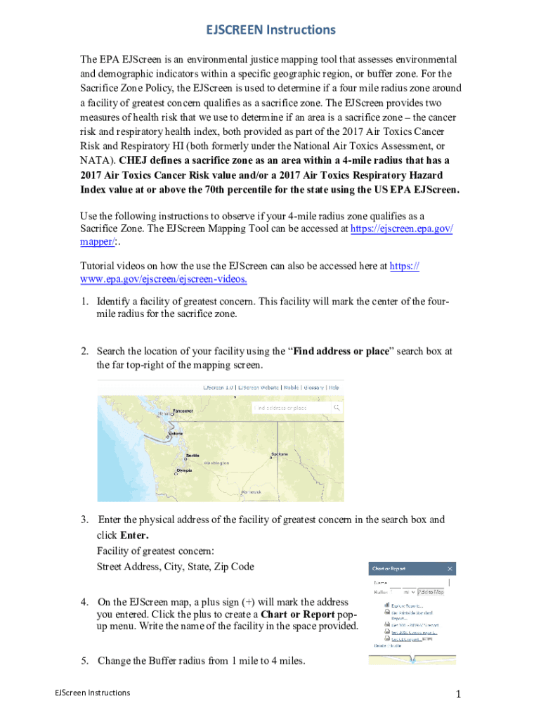 Fillable Online How to Interpret a Standard Report in EJScreen Fax ...