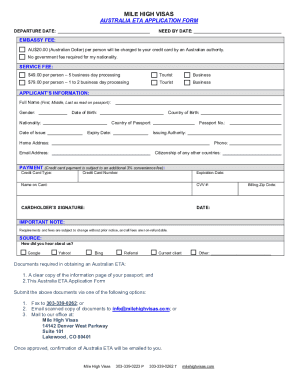 Fillable Online Australia ETA Application Form Fax Email Print - pdfFiller