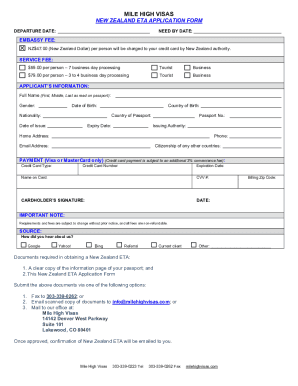 Fillable Online New Zealand ETA Application Form Fax Email Print ...