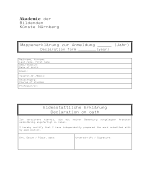 Fillable Online Declaration form (year) Fax Email Print - pdfFiller