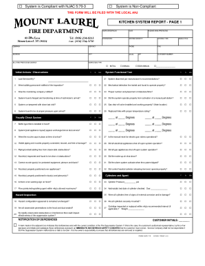 Fillable Online kitchen system report - page 1 Fax Email Print - pdfFiller
