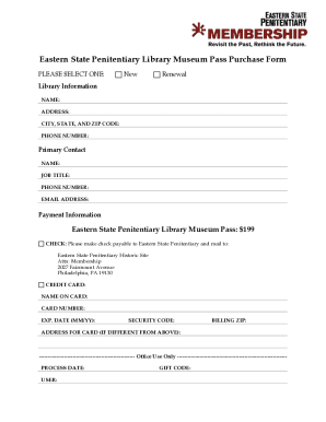 Fillable Online Eastern State Library Museum Pass Purchase Form.docx ...