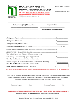 Fillable Online LOCAL MOTOR FUEL TAX MONTHLY REMITTANCE FORM Fax Email ...