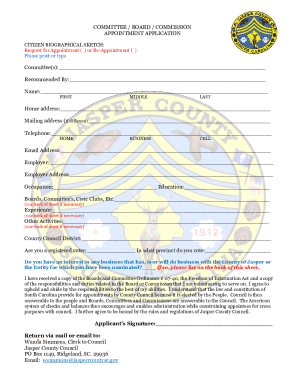 Fillable Online Application for Board, Commission, or Committee ... Fax ...