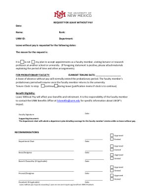 Fillable Online REQUEST FOR LEAVE WITHOUT PAY Date: Name: Rank: ... Fax ...