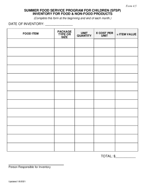 Fillable Online INVENTORY FOR FOOD & NON-FOOD PRODUCTS Fax Email Print ...