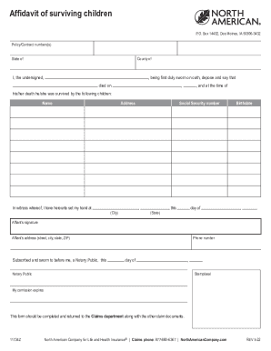 Fillable Online AFFIDAVIT State of - Iowa Insurance Division Fax Email ...