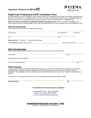 Fillable Online Health Care Professional (HCP) Verification Form Fax Email Print - pdfFiller