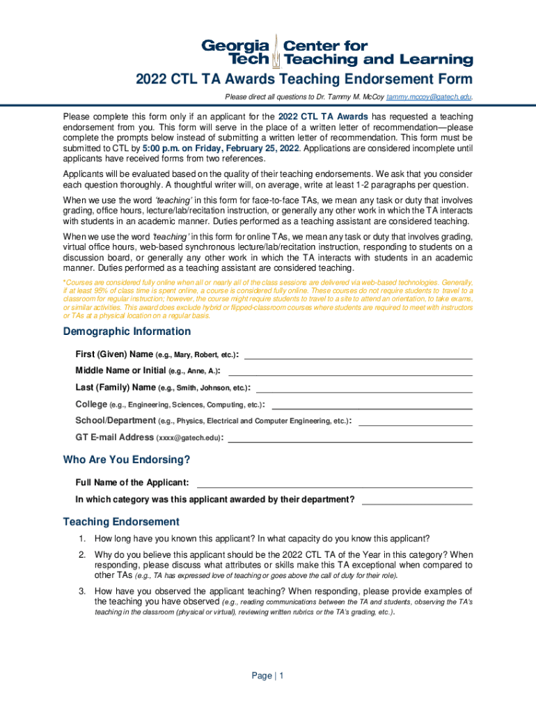 Fillable Online ctl gatech Tammy McCoy, Ph.D. - Center for Teaching and Learning Fax Email Print ...