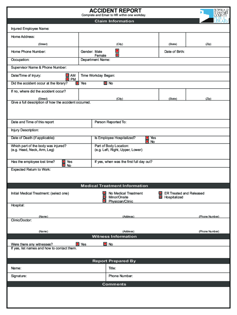 Fillable Online Reporting worker compensation claims If the ...