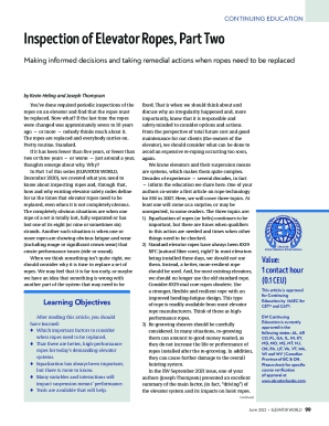 Fillable Online Inspection of Elevator Ropes, Part Two Fax Email Print ...