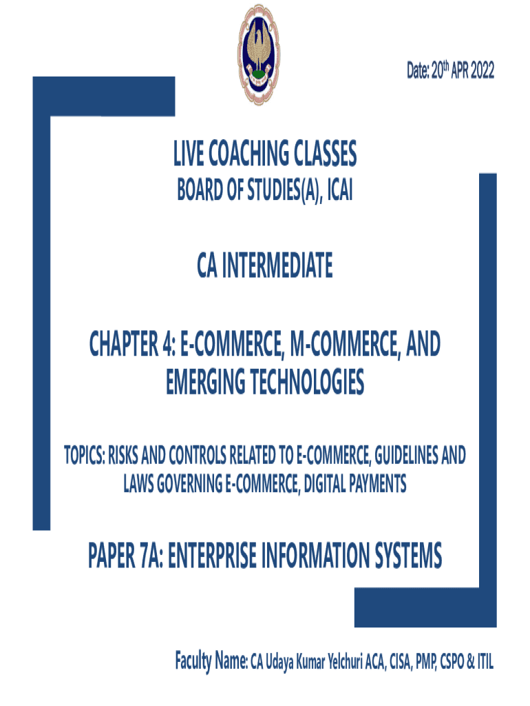 Fillable Online Intermediate Paper 7A: EIS - Topic:Ch-4: E-Commerce, M ...