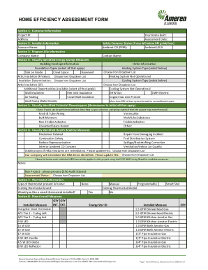 Fillable Online HOME EFFICIENCY ASSESSMENT FORM Fax Email Print - pdfFiller