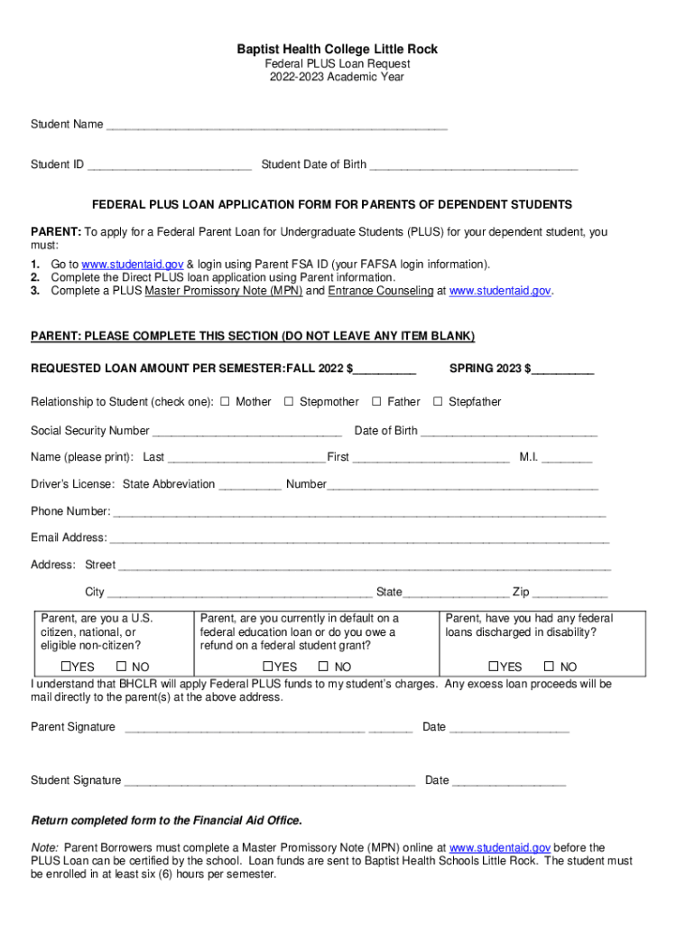 Fillable Online 22-23-Parent-PLUS-Request-Form. ... Fax Email Print ...