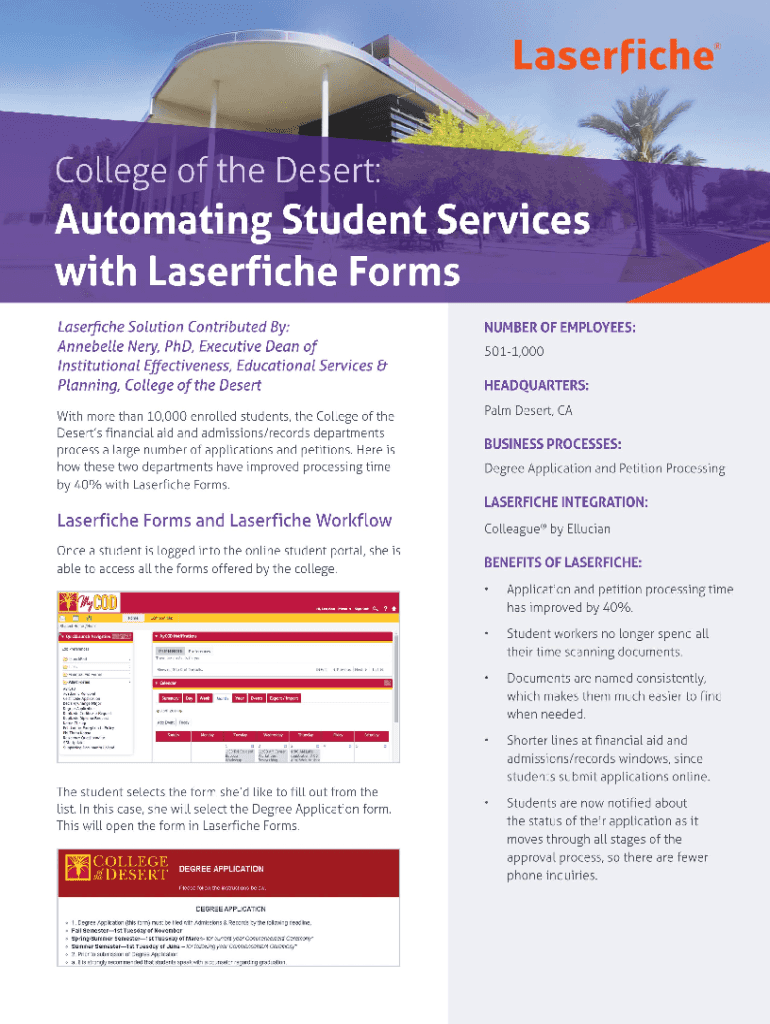 Fillable Online Automating Student Services with Laserfiche Forms Fax Email Print - pdfFiller