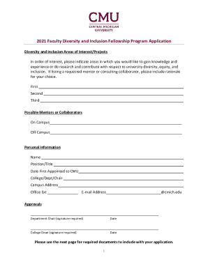 Fillable Online www2 cmich Sample DEI Statements Fax Email Print ...