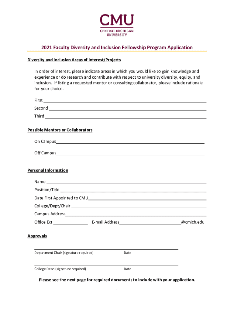 Fillable Online www2 cmich Sample DEI Statements Fax Email Print ...
