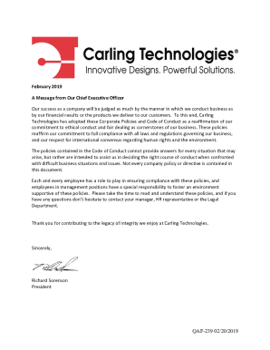 Fillable Online A Message from Our Chief Executive Officer Fax Email ...