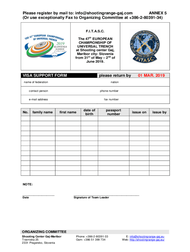 Fillable Online FITASC WORLD UNIVERSAL TRENCH CHAMPIONSHIP ... Fax Email Print - pdfFiller