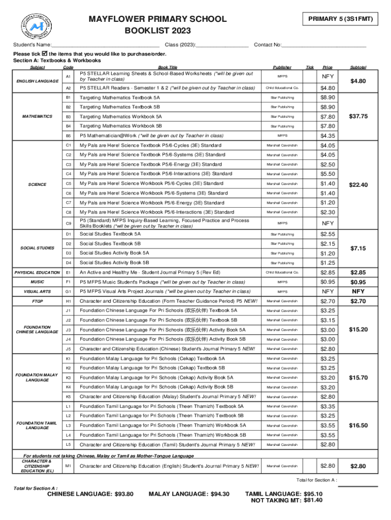 Fillable Online PRIMARY 5 (3S1FMT) Fax Email Print - pdfFiller