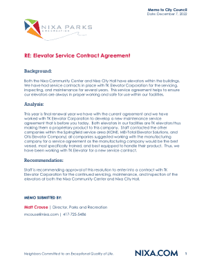 Fillable Online Elevator Service Agreement Sample Fax Email Print ...