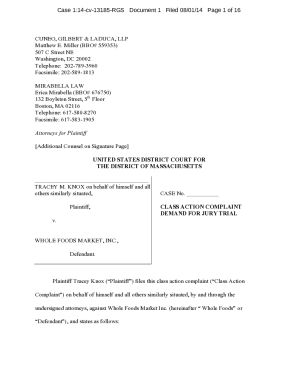 Fillable Online Case 1:14-cv-13185-RGS Document 1 Filed 08/01/ ... Fax Email Print - pdfFiller