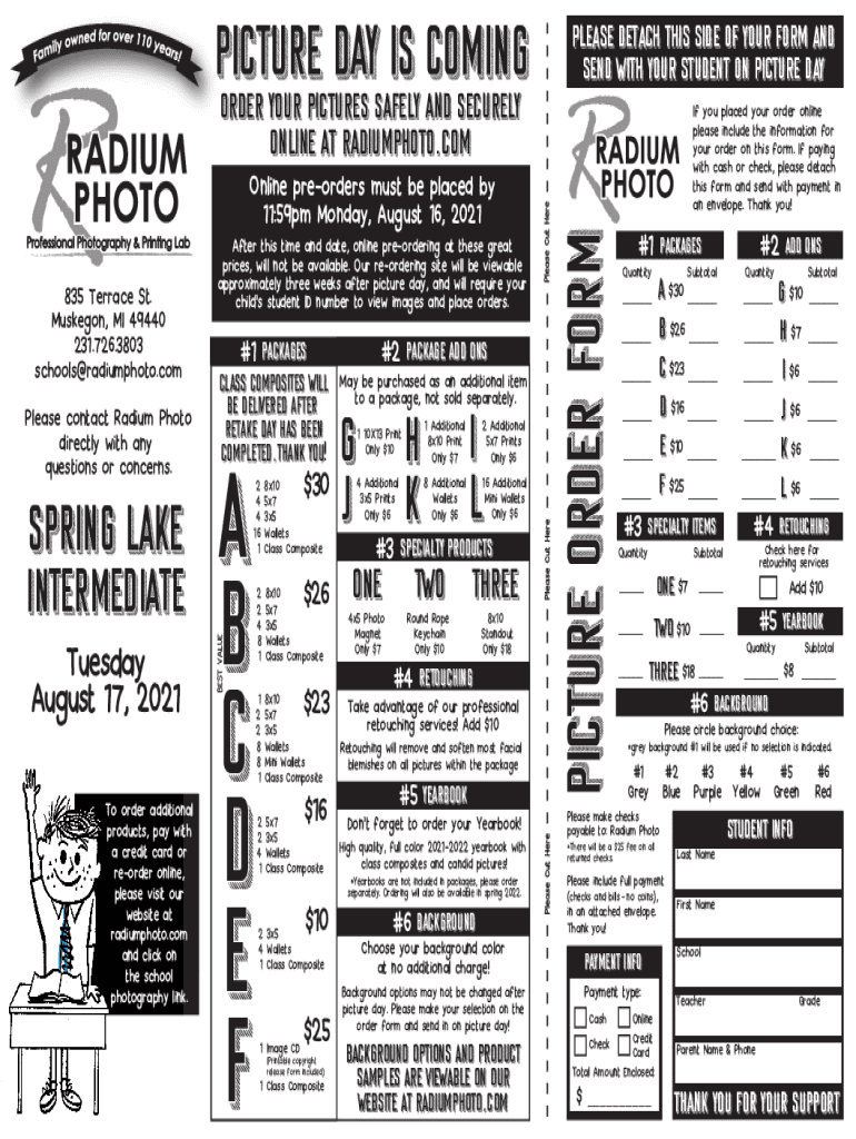 Fillable Online PICTURE order FORM Fax Email Print - pdfFiller