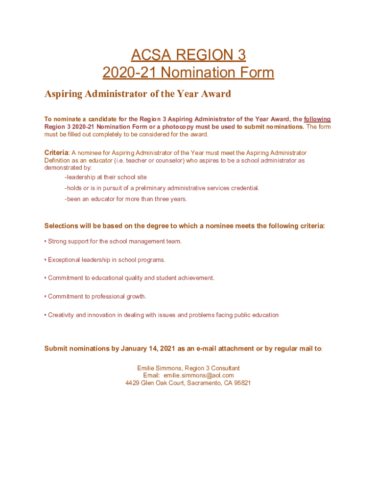 Fillable Online regions acsa AA-Nomination-Form-converted.docx Fax ...