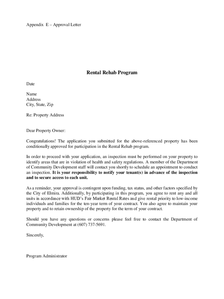 Fillable Online Free Rental Application Approval Letter - WordPDF Fax ...