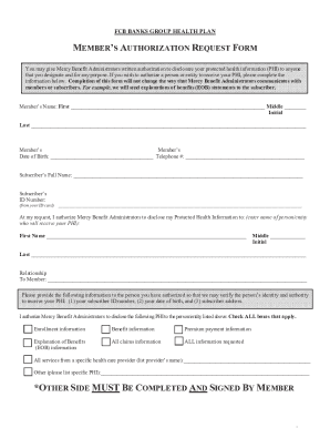 Fillable Online member's authorization request form Fax Email Print ...