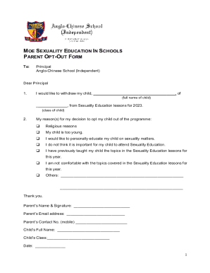 Fillable Online Form to Opt Out of Instruction Fax Email Print - pdfFiller