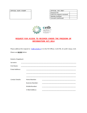 Fillable Online FOI Request for Access to Records Fax Email Print ...