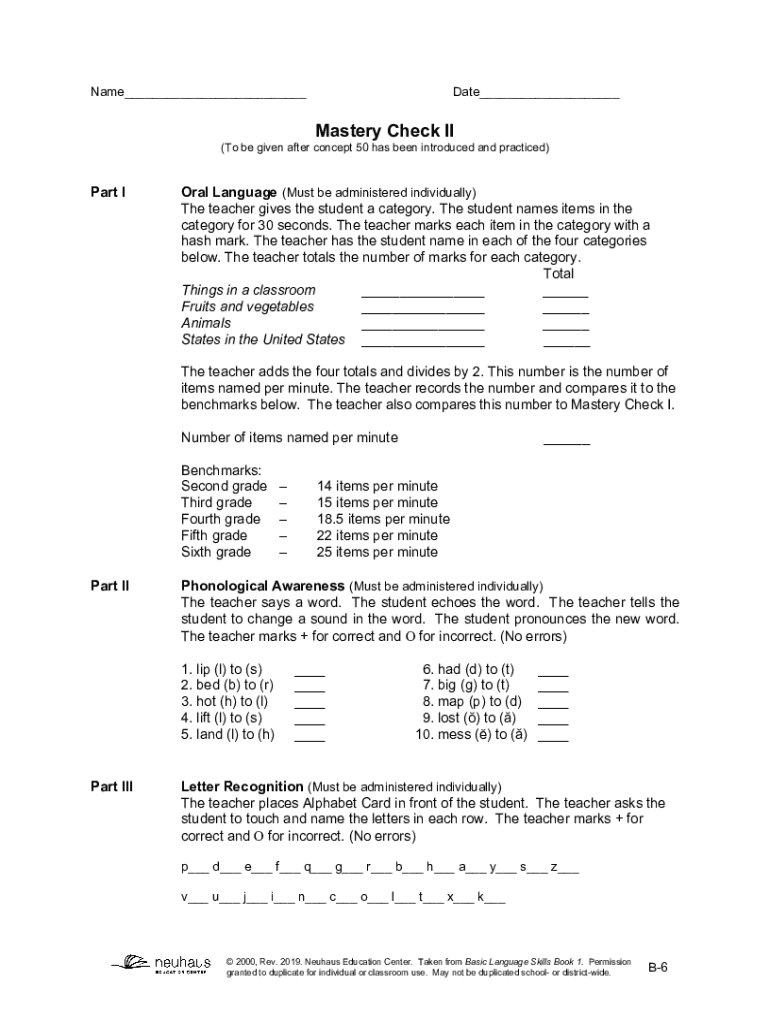 Fillable Online Mastery Check II Fax Email Print - pdfFiller