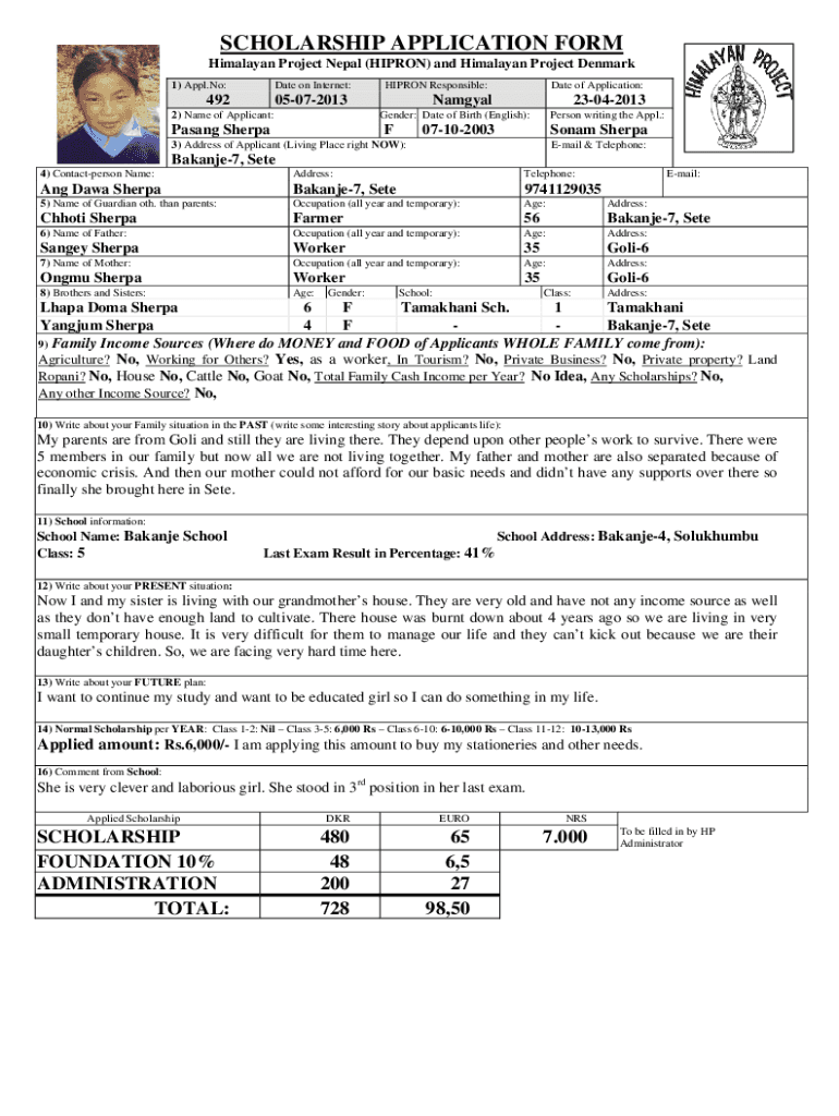 Fillable Online 130423492Pasang Sherpa Application Form Fax Email Print ...