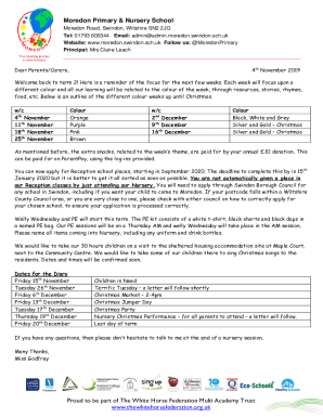 Fillable Online thewhitehorsefederation org Moredon Primary School ...
