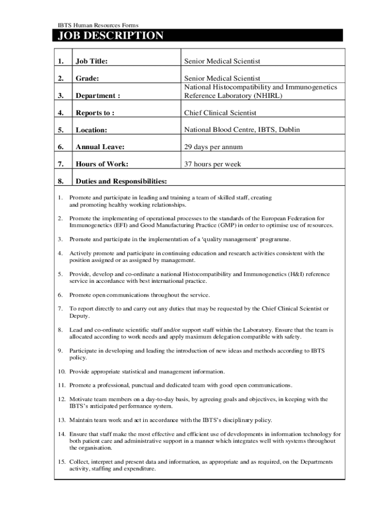 Fillable Online IBTS Human Resources Forms Fax Email Print - pdfFiller