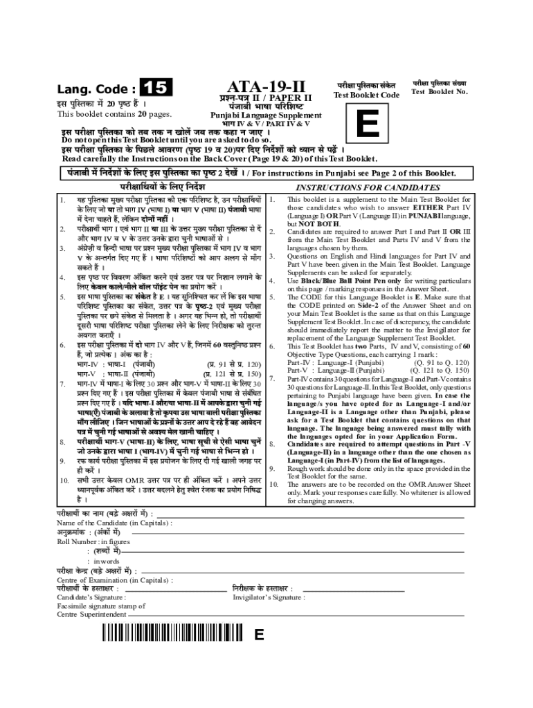 Fillable Online ATA-19-II Fax Email Print - pdfFiller