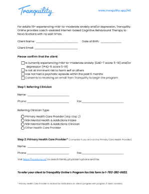 Fillable Online Practitioner Referral Form - NSH (incl MHA zone) Fax ...