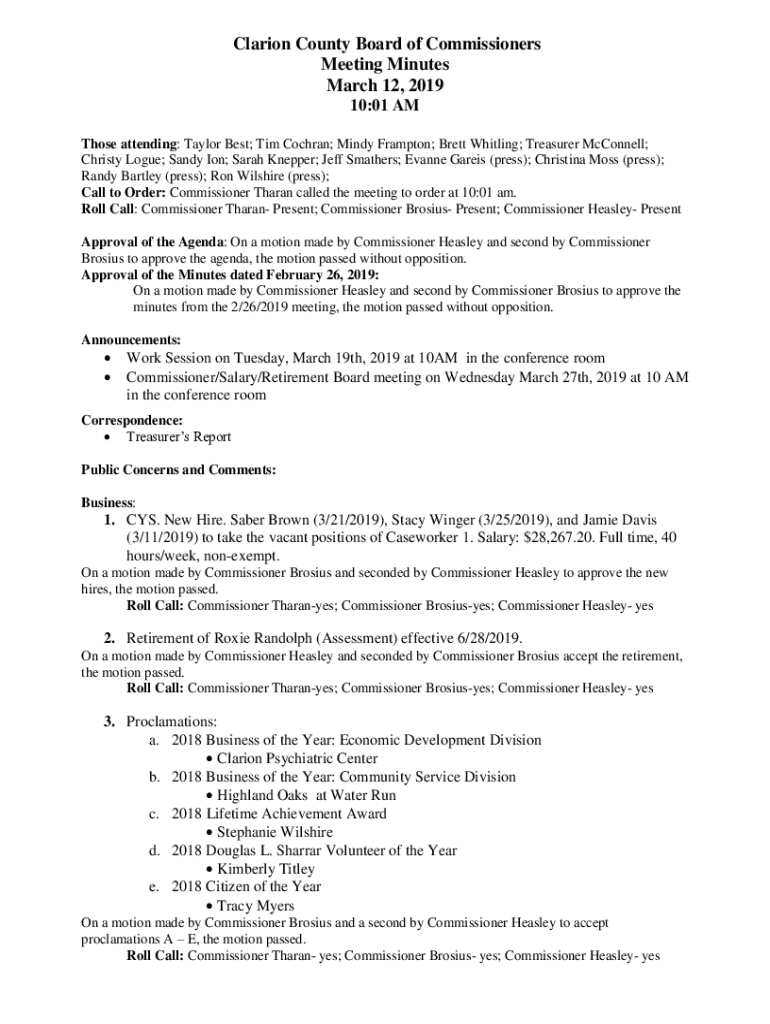 Fillable Online Christy Logue; Sandy Ion; Sarah Knepper; Jeff Smathers ...