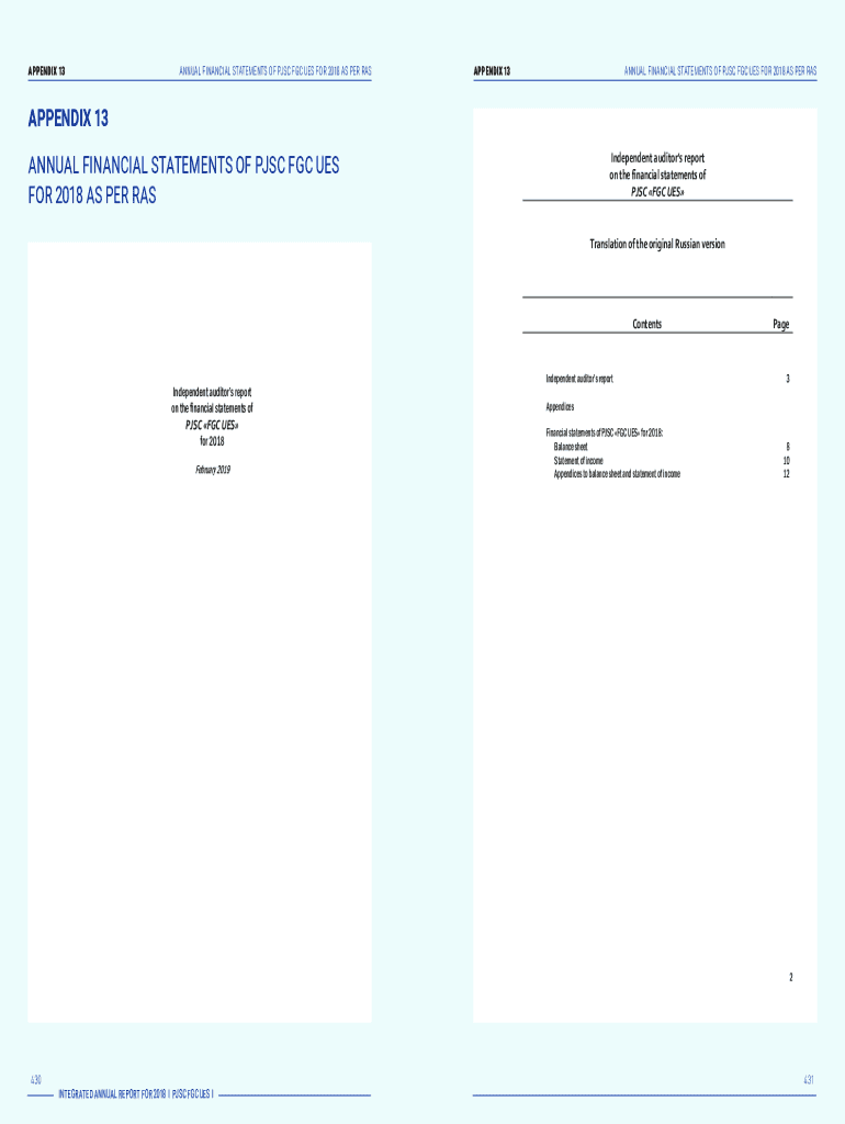 Fillable Online APPENDIX 13 ANNUAL FINANCIAL STATEMENTS OF PJSC ... Fax ...