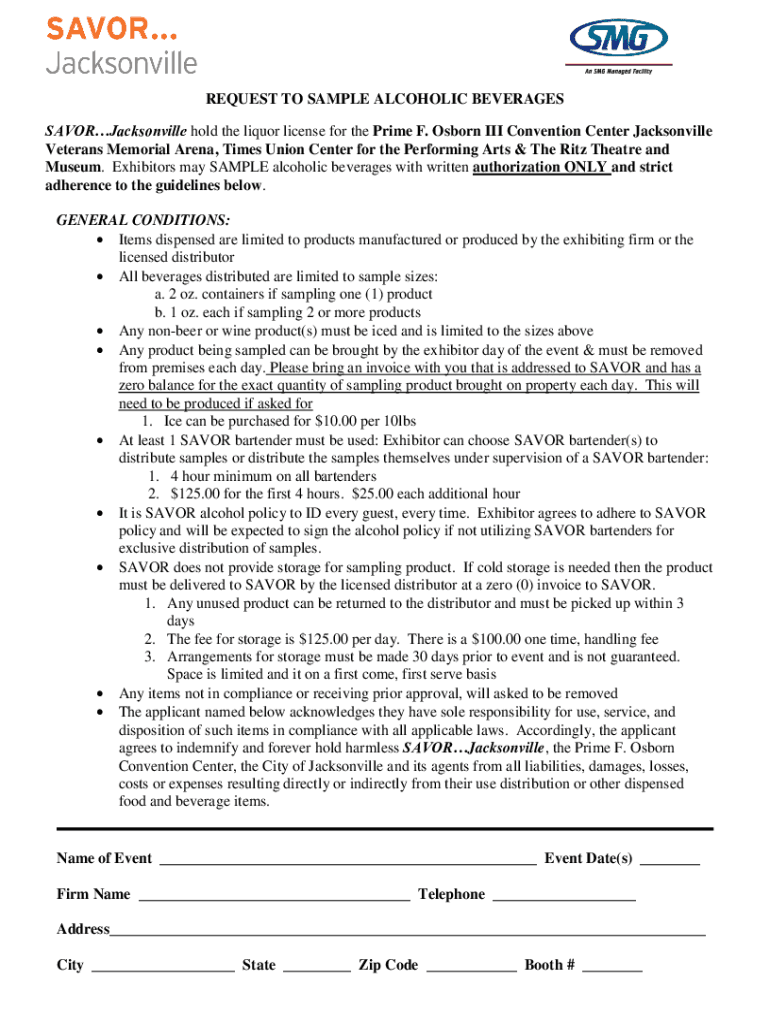 Fillable Online request to sample alcoholic beverages Fax Email Print ...