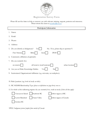 Fillable Online onlineacademiccommunity uvic Registration Survey Form ...