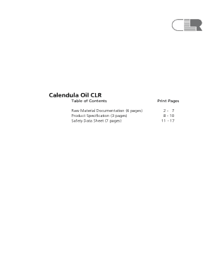 Fillable Online CALENDULA OIL Material Safety Data Sheet Fax Email ...