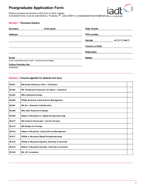 Fillable Online PGCEi Application Form 1 .docx - Postgraduate ...