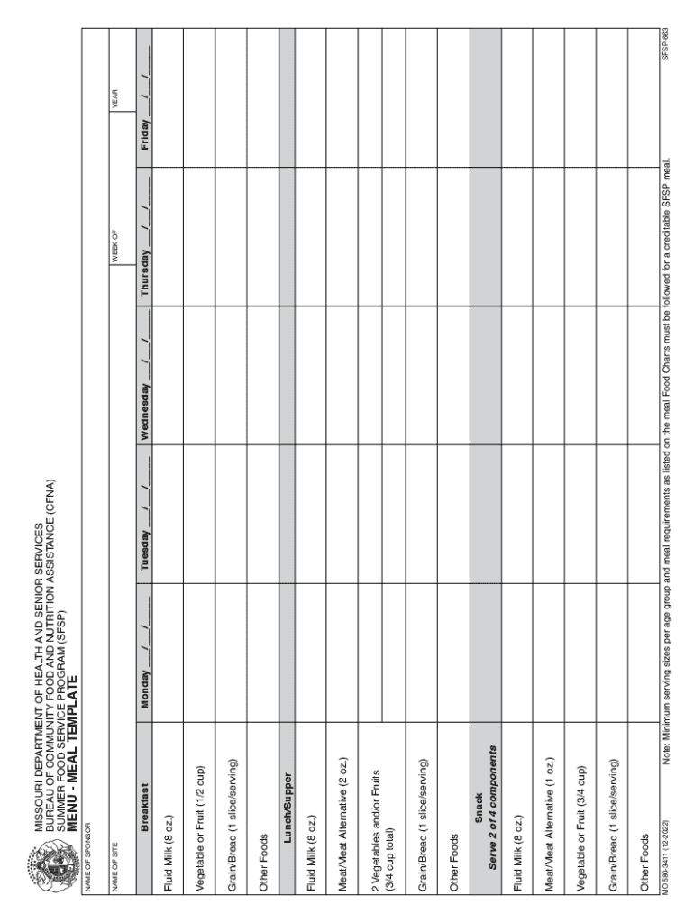 Fillable Online health mo 7 CFR Part 225 -- Summer Food Service Program ...