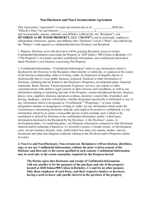 Fillable Online Non-Disclosure and Non-Circumvention Agreement Fax ...