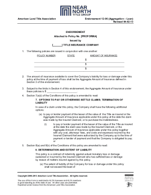Fillable Online American Land Title Association Endorsement 12-06 ...